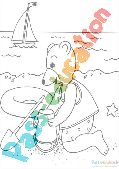Coloriage gratuit : Petit ours brun - PDF à imprimer