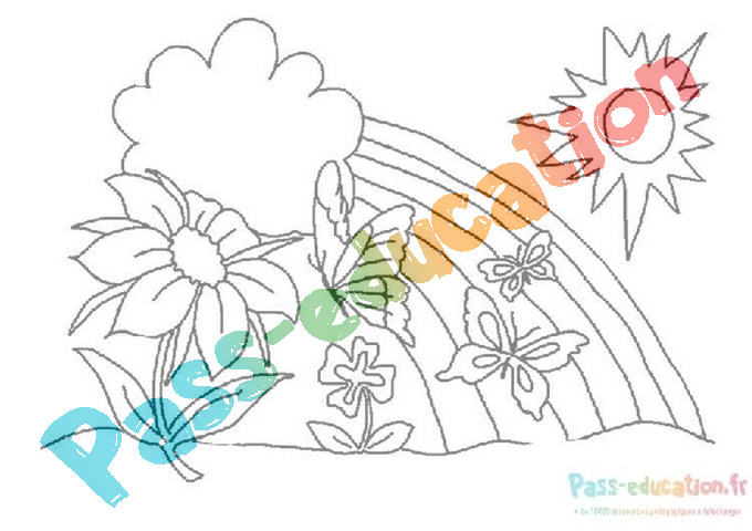 Coloriage gratuit - Fiches Printemps - PDF à imprimer