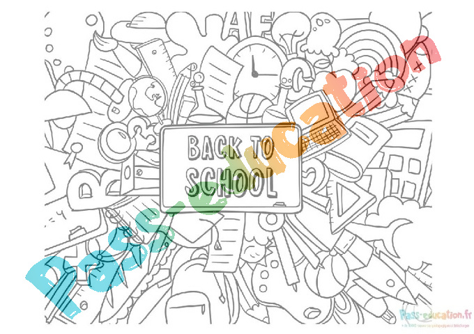 Coloriage gratuit : Rentrée - PDF à imprimer