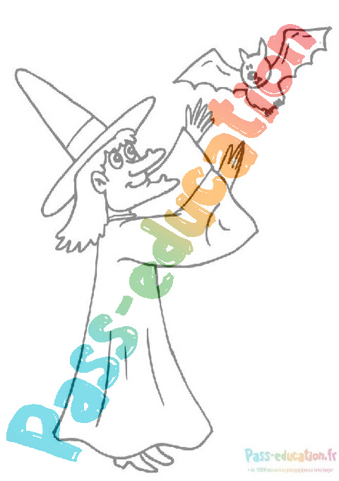 Coloriage sorcière gratuit à imprimer : téléchargement pdf varié