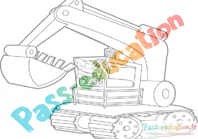 Coloriage Gratuit Fiches Tractopelle Pdf à Imprimer