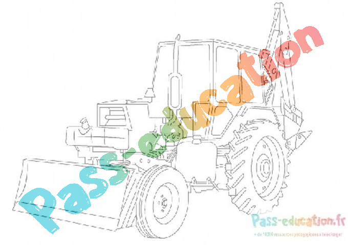Coloriage Gratuit Fiches Tractopelle Pdf à Imprimer