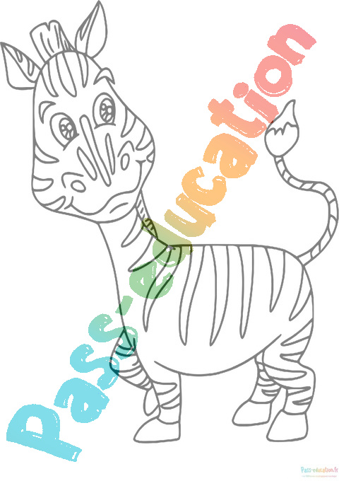 Coloriage gratuit : Zèbre - PDF à imprimer