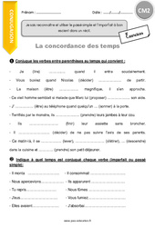 Concordance des temps : 5eme Primaire - Exercice évaluation révision leçon