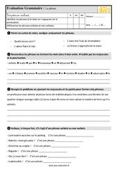 Examen Grammaire - Étude de la langue : 4eme Primaire - Bilan et ...