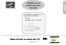 Multiplication : 4eme Primaire - Exercice évaluation révision leçon