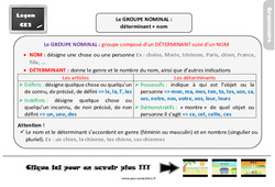 Groupe nominal : 3eme Primaire - Exercice évaluation révision leçon