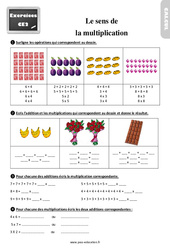Multiplication : 3eme Primaire - Exercice évaluation révision leçon