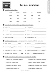 Mots outils, invariables : 3eme Primaire - Exercice évaluation révision ...