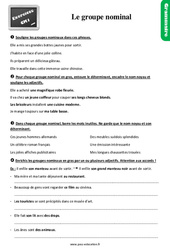 Groupe nominal : 4eme Primaire - Exercice évaluation révision leçon