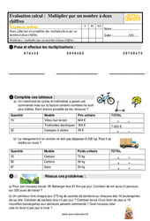 Multiplication : 5eme Primaire - Exercice évaluation révision leçon